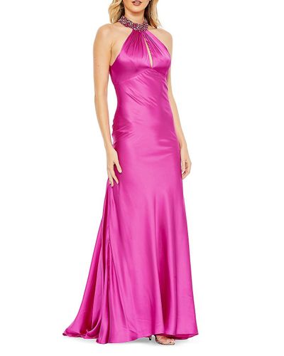 Mac Duggal Satin Halter Gown Lyst