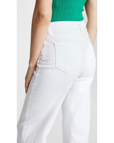 L'Agence Denim Danica Wide Leg Jeans in White - Lyst