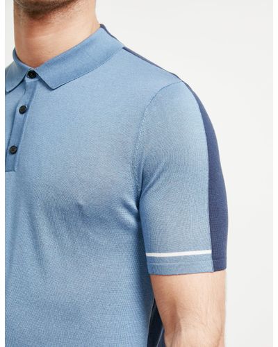 Pal Zileri Cotton Mens 2-panel Short Sleeve Polo Shirt Blue for Men - Lyst
