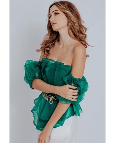 Emerald Green Tops for Women | Lyst
