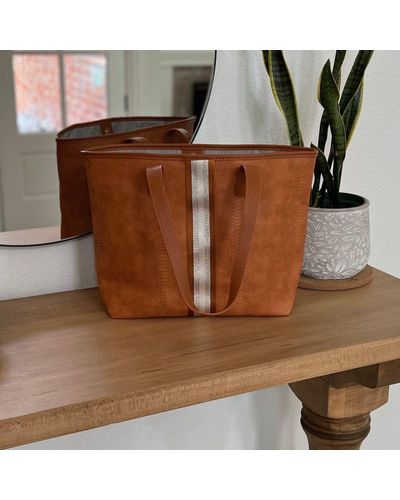 Brown Threaded Pear Tote bags for Women | Lyst
