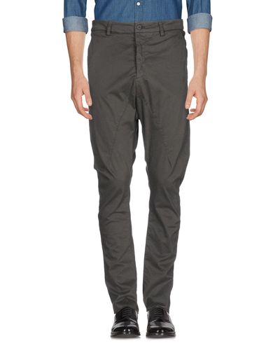 Poeme Bohemien Cotton Casual Pants in Lead (Gray) for Men - Lyst