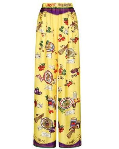 Yellow Dolce & Gabbana Pants, Slacks and Chinos for Women | Lyst