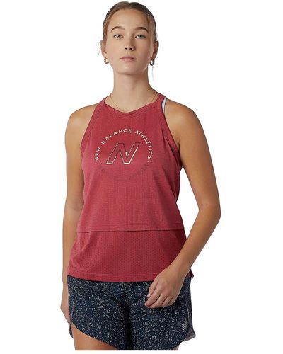 Red New Balance Tops for Women | Lyst