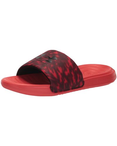 Red Under Armour Sandals, slides and flip flops for Men | Lyst