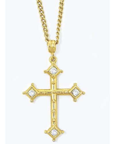 24K Gold Cross Necklace for Women - Up to 6% off | Lyst