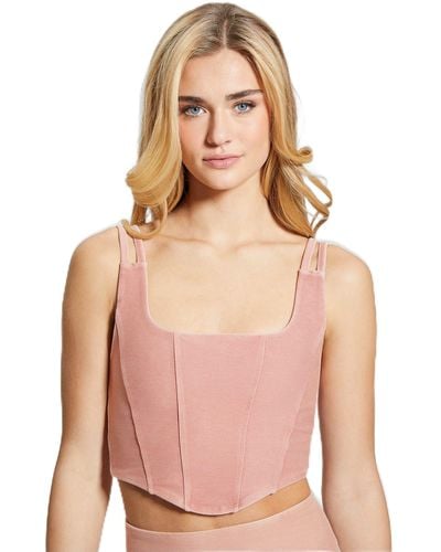 Pink Guess Tops for Women | Lyst