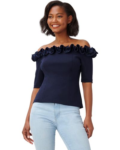 Blue Adrianna Papell Tops for Women | Lyst