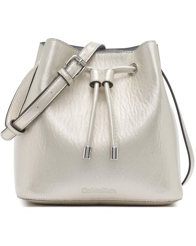 Gray Calvin Klein Bucket bags and bucket purses for Women | Lyst