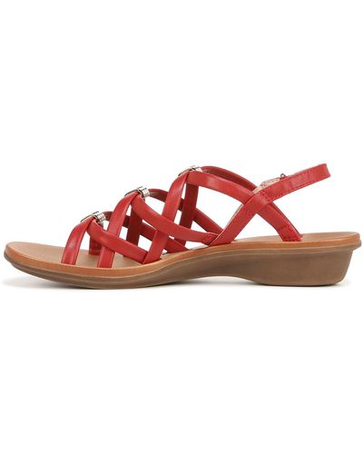 Red Flat Sandals For Women Lyst