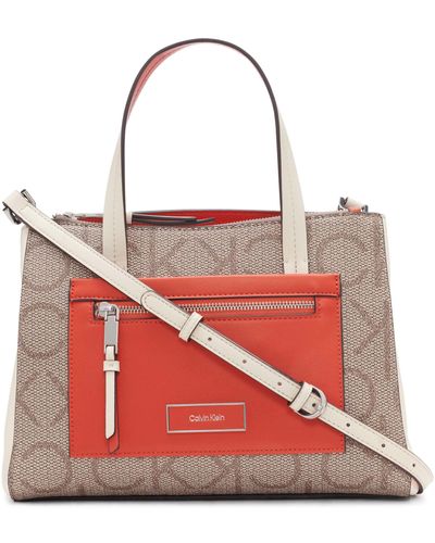 Red Calvin Klein Satchel bags and purses for Women | Lyst