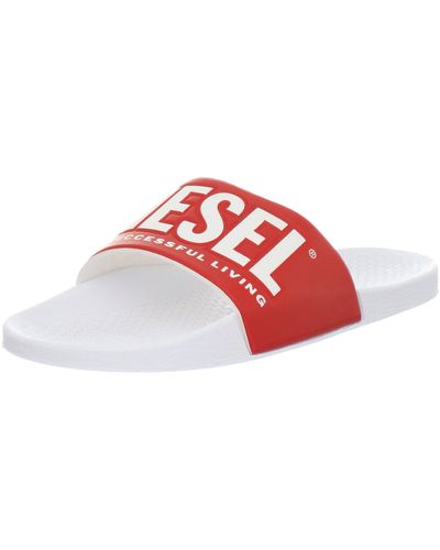 Red DIESEL Sandals and Slides for Men | Lyst