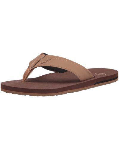 Brown Volcom Sandals, slides and flip flops for Men | Lyst