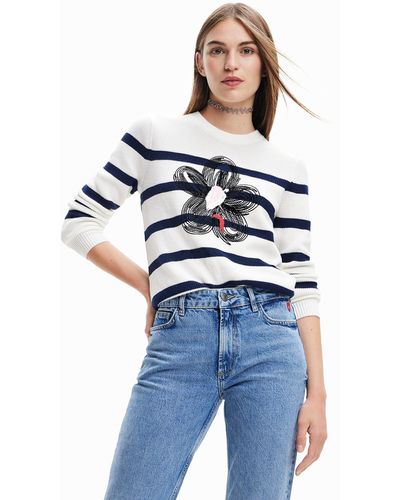 Blue Desigual Sweaters and knitwear for Women | Lyst