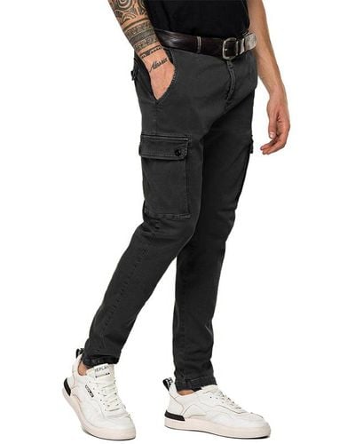 Black Replay Pants for Men | Lyst