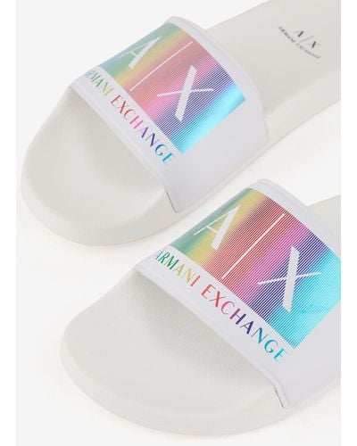 White Armani Exchange Sandals, slides and flip flops for Men | Lyst