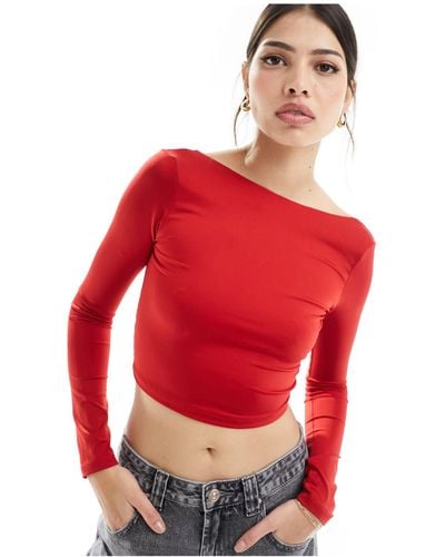 Red Bershka Tops for Women | Lyst