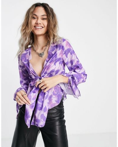 Purple ASOS Tops for Women | Lyst