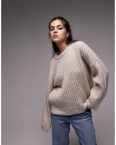 Gray TOPSHOP Sweaters and knitwear for Women | Lyst