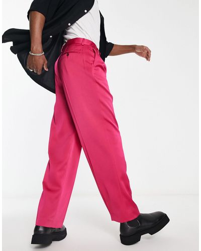 Pink ASOS Pants, Slacks and Chinos for Men | Lyst