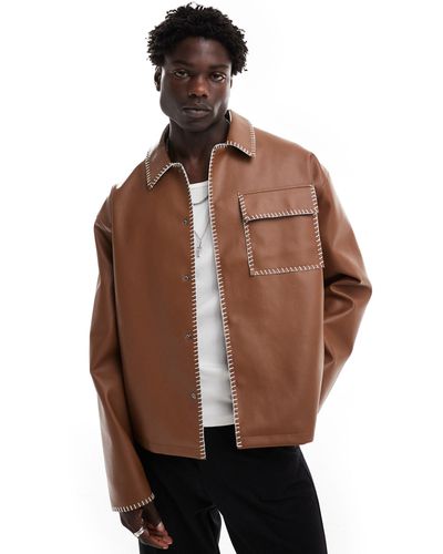 Brown ASOS Jackets for Men | Lyst