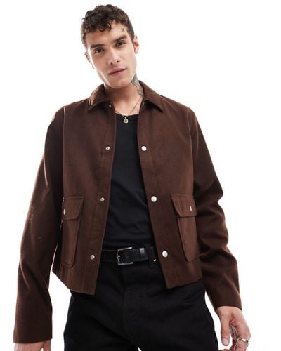 Brown ASOS Jackets for Men | Lyst