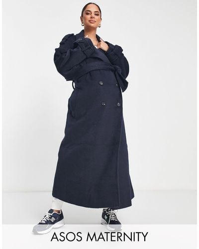 Blue ASOS Coats for Women | Lyst