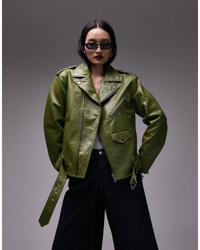Green TOPSHOP Jackets for Women | Lyst