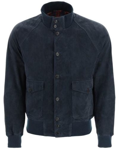 Blue Suede Jackets for Men - Up to 70% off | Lyst