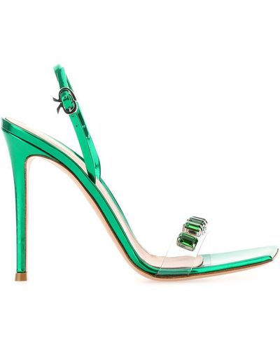 Green Sandal heels for Women | Lyst