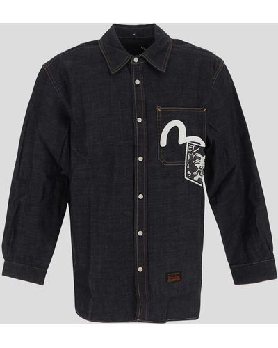 Blue Evisu Shirts for Men | Lyst