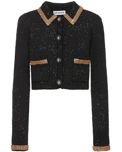 Black Self-Portrait Knitwear for Women | Lyst