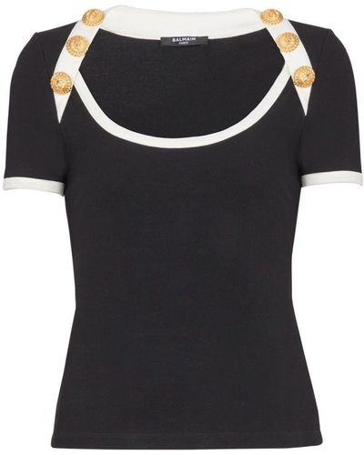 Black Balmain Tops for Women | Lyst
