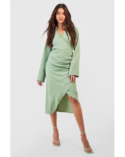 Dark Green Wrap Dresses for Women - Up to 79% off | Lyst