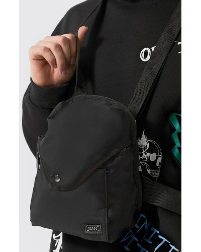 Black BoohooMAN Messenger bags for Men | Lyst