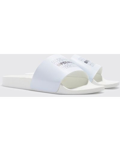 White BoohooMAN Sandals, slides and flip flops for Men | Lyst