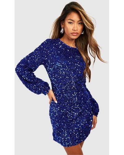 Blue Sequin Shift Dresses for Women - Up to 76% off | Lyst