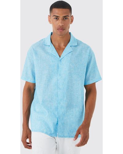 Blue BoohooMAN Shirts for Men | Lyst
