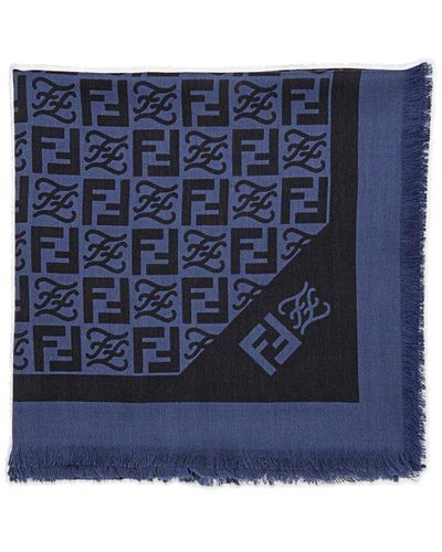 Blue Fendi Scarves and mufflers for Men | Lyst