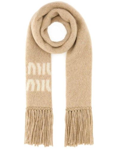 Natural Miu Miu Scarves and mufflers for Women | Lyst