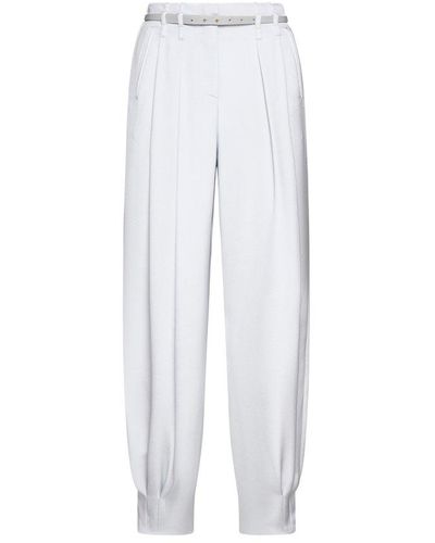 White Giorgio Armani Pants for Women | Lyst