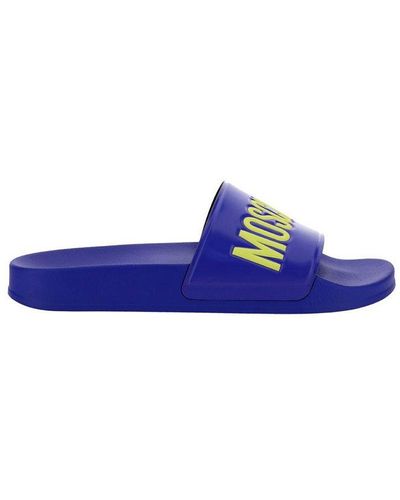 Blue Moschino Sandals, slides and flip flops for Men | Lyst