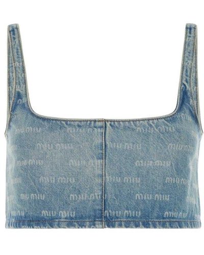 Blue Miu Miu Tops for Women | Lyst