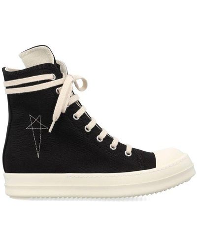 Rick Owens Drkshdw Black Jumbo Lace Abstract High Sneakers for Men - Up ...
