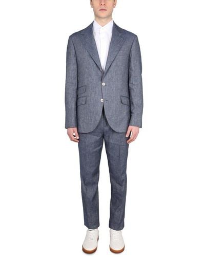Blue Brunello Cucinelli Suits for Men | Lyst