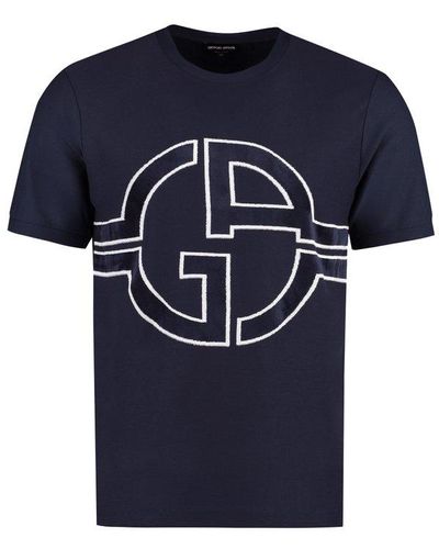 Blue Giorgio Armani T Shirts For Men Lyst