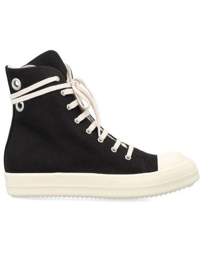 Rick Owens Drkshdw Black Jumbo Lace Abstract High Sneakers for Men - Up ...