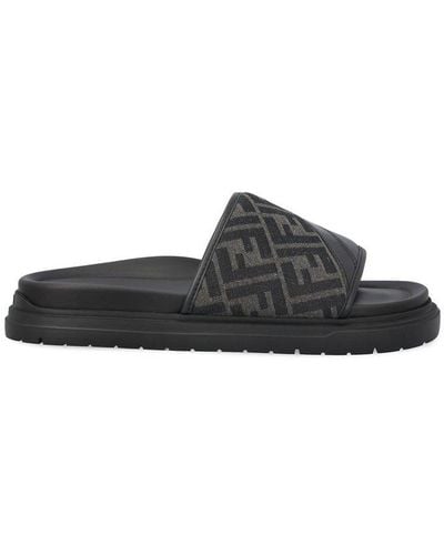 Black Fendi Sandals and Slides for Men | Lyst