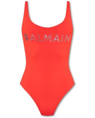 Red Balmain Beachwear and swimwear outfits for Women | Lyst