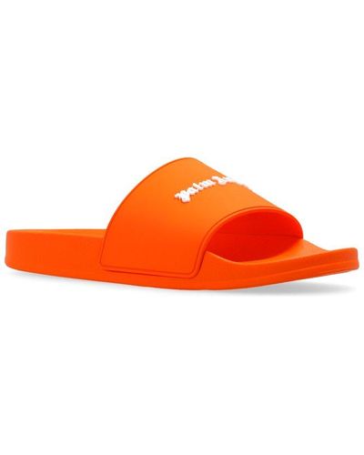 Orange Leather sandals for Men | Lyst